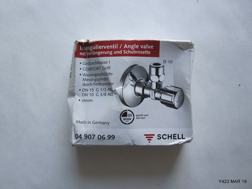 Schell Comfort Angle Valve DN15 G1 / 2AGxDN10 G3/8 AG (PN 049070699) | eBay