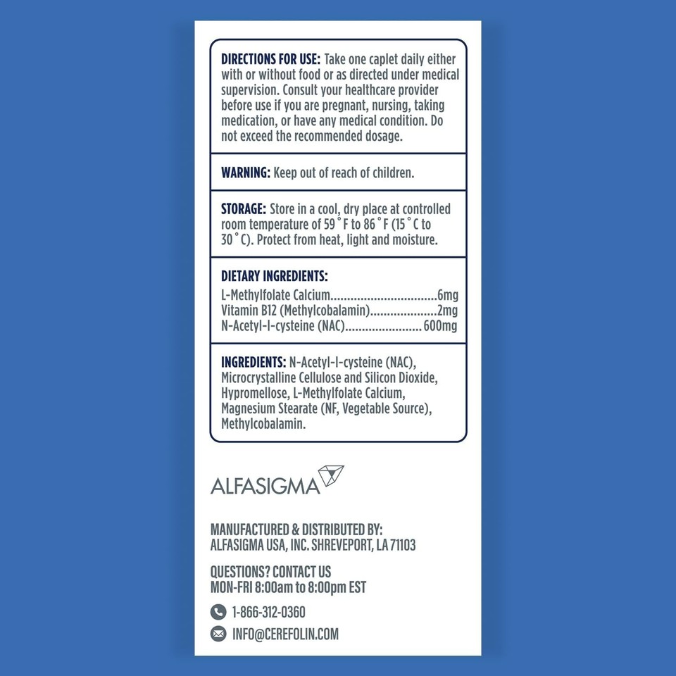 Cerefolin Brain Wellness, Targeted Nutrition for Cognitive Support - 30 ...