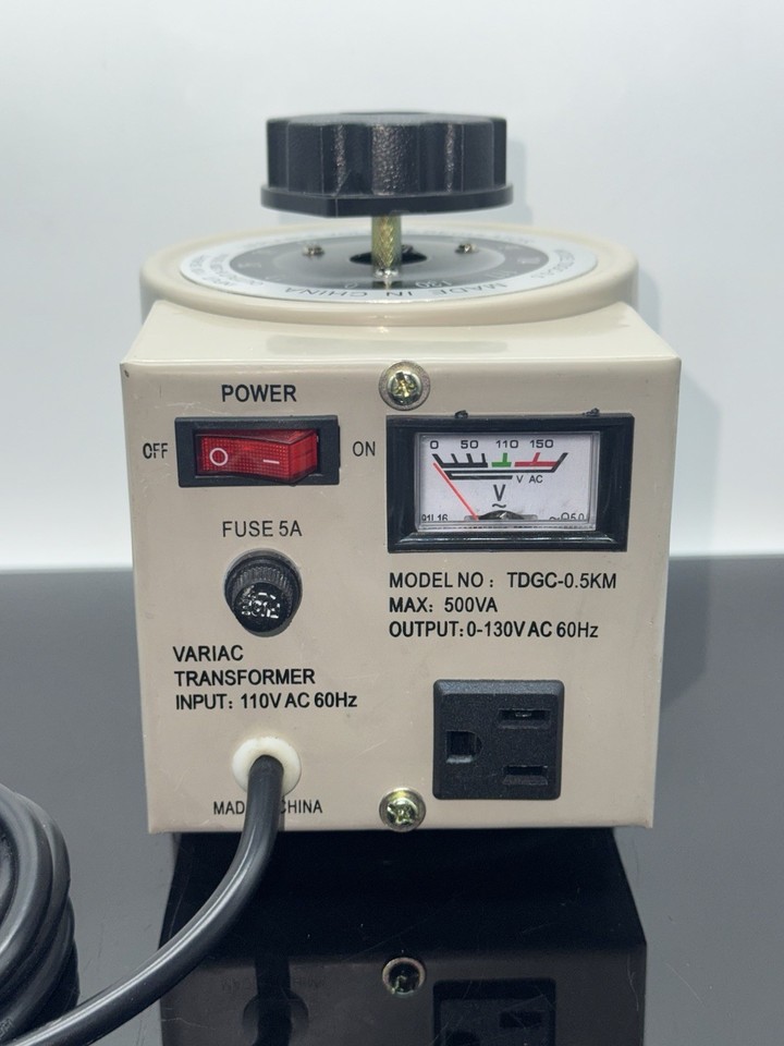 VARIAC TRANSFORMERS Model# TDGC-0.5KM Variable Voltage Regulator 110V 0 ...