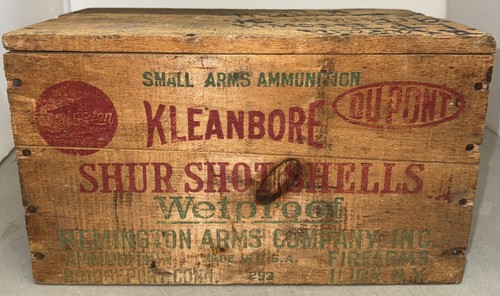 Vintage Remington DuPont Wood Ammo Box Kleanbore Shur Shot Shells Small ...