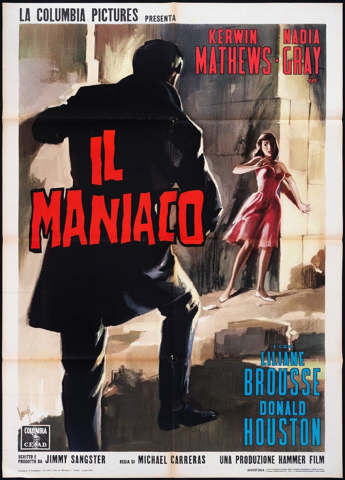 THE MANIAC POSTER HAMMER NADIA GRAY PSYCHO-THRILLER 1963 MANIAC POSTER ...