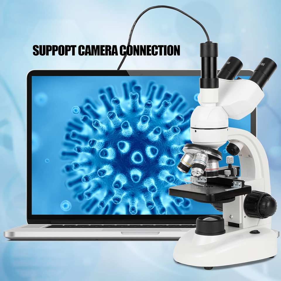 Trinocular Microscope, 40X-5000X Magnification, Research Grade ...