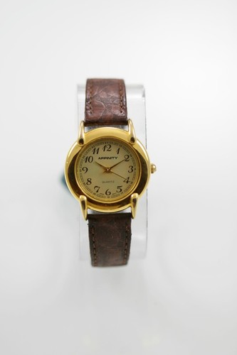 Affinity Watch Women Stainless Steel Gold Leather Brown Water Res ...