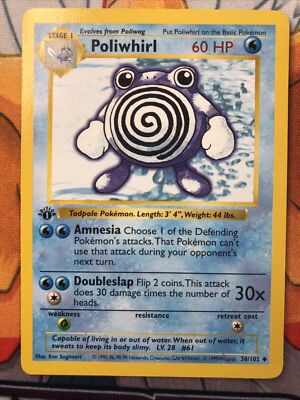 Pokémon TCG Poliwhirl Base Set 38/102 Regular 1st Edition Uncommon | eBay