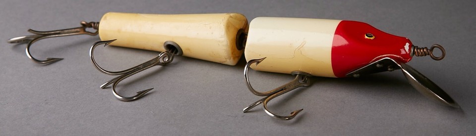 VINTAGE HICO 7" RED/WHITE MUSKIE MINNOW OLD WOOD FISHING LURE | eBay