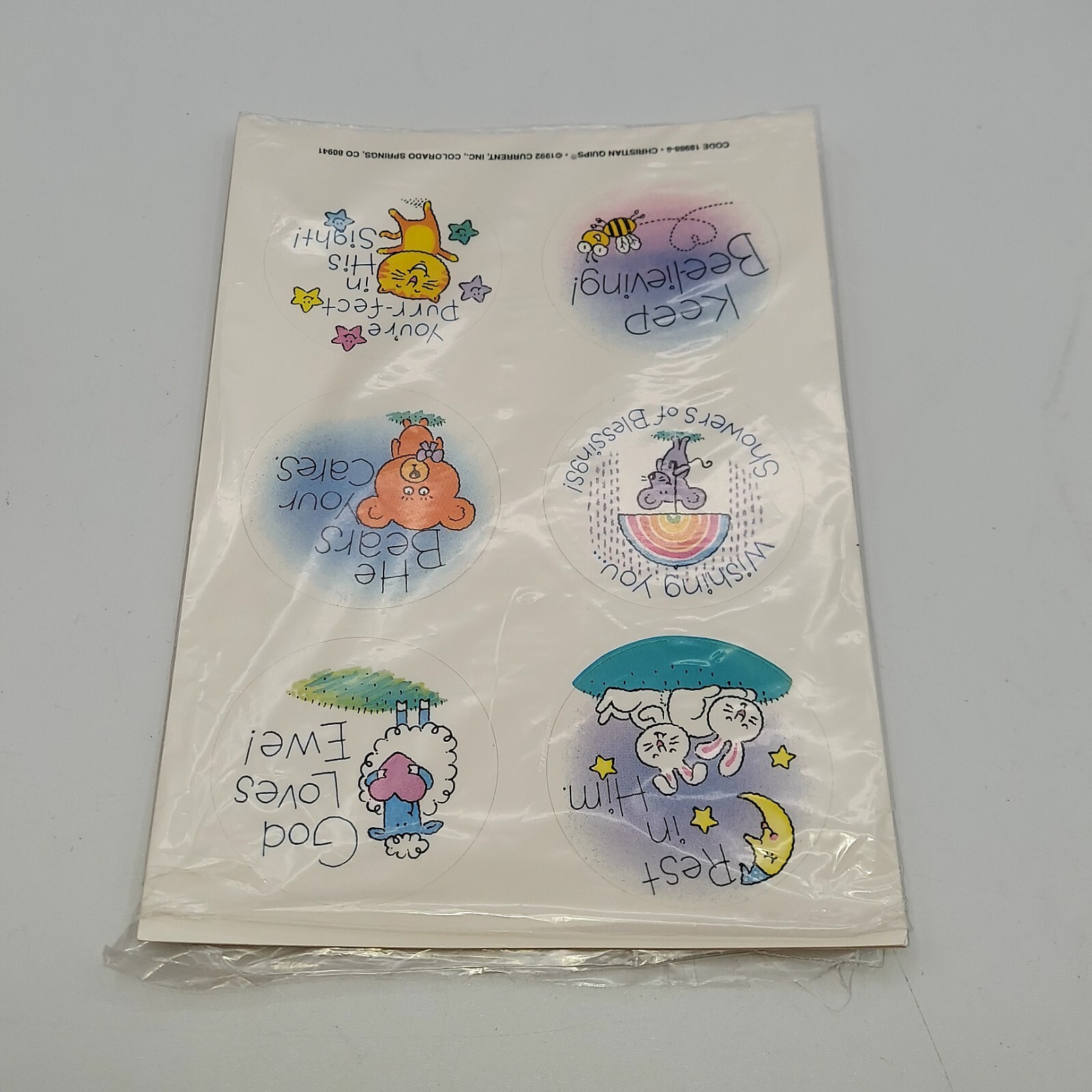 NEW Vintage 1992 Current Stickers animals Christian Quips religious ...