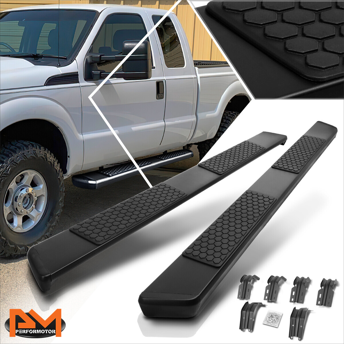 For 99-16 Ford F250-F550 SD Ext Cab 5.5" Honeycomb Step Pad Running ...