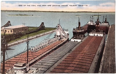 Coal and Iron Ore Loading Docks, Toledo, Ohio, vintage postcard | eBay