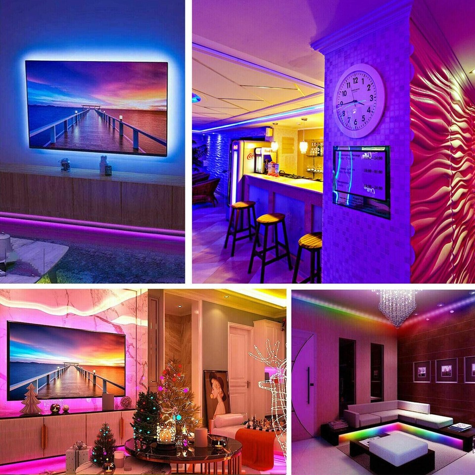 5M RGB LED Light Strip 3528 LED Tape Lights with Remote and Control Box ...