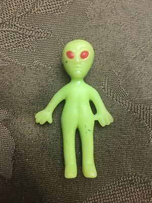Vtg Green Neon Alien Miniature Rubber Figure 2" Bendable | eBay