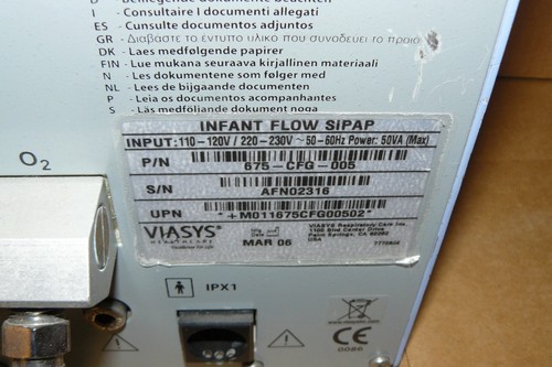 Viasys Carefusion Infant Flow SiPap 675-CFG-005 Ventilator Machine Lot ...