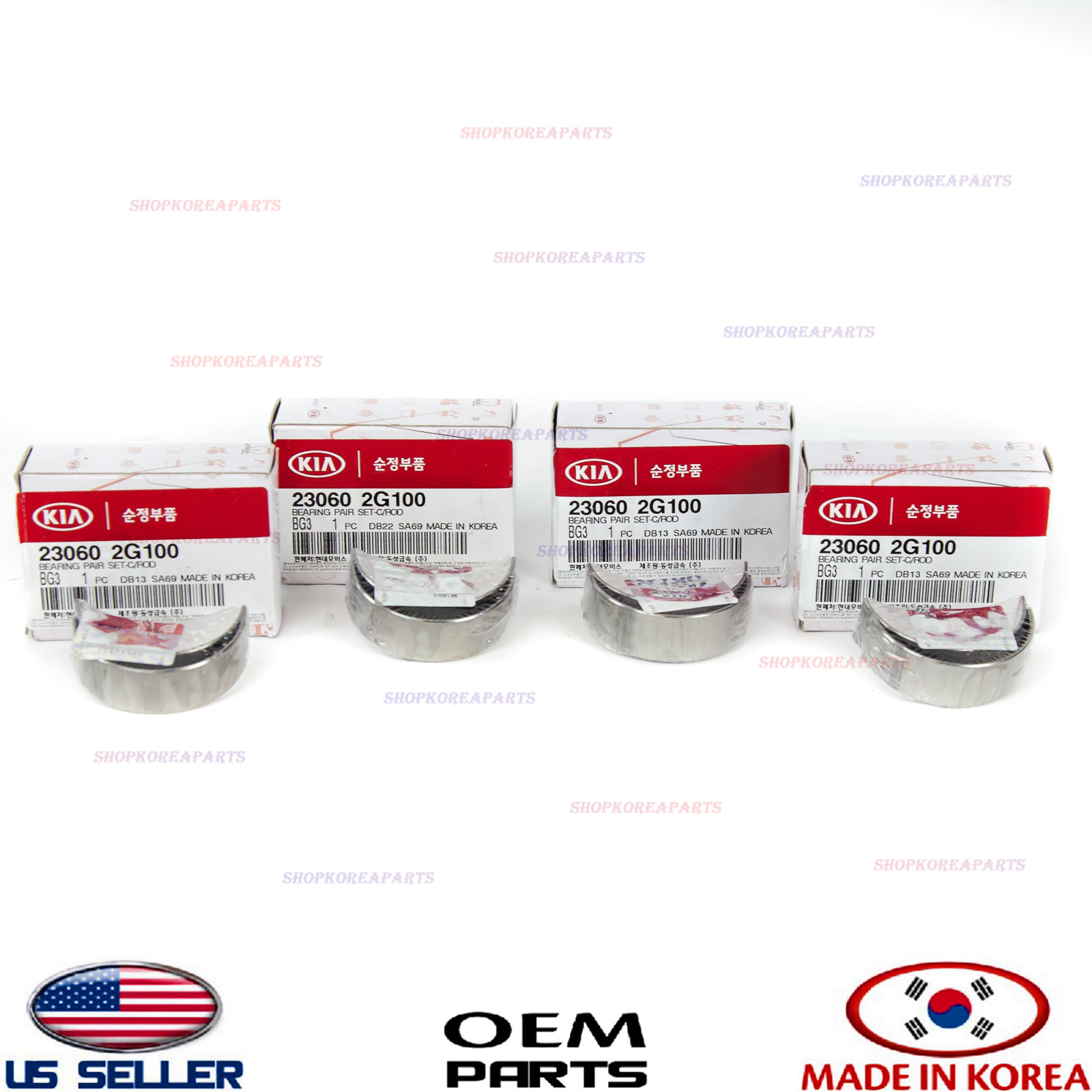 GENUINE CONNECTING ROD BEARING SET 8 PCS 23060-2G100 For Selected ...