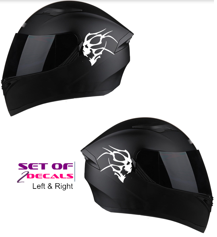 Skull Tribal Helmet Decal, 2 Motorcycle bike Helmet Stickers kit [OT18 ...