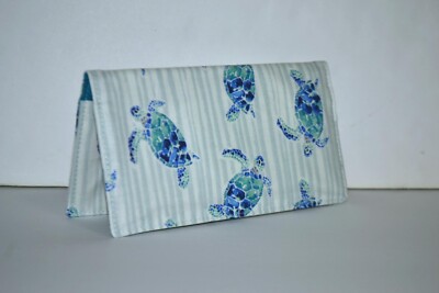 Checkbook Cover Holder w-Protective Carbon Copy Panel/Coupon Holder Sea ...