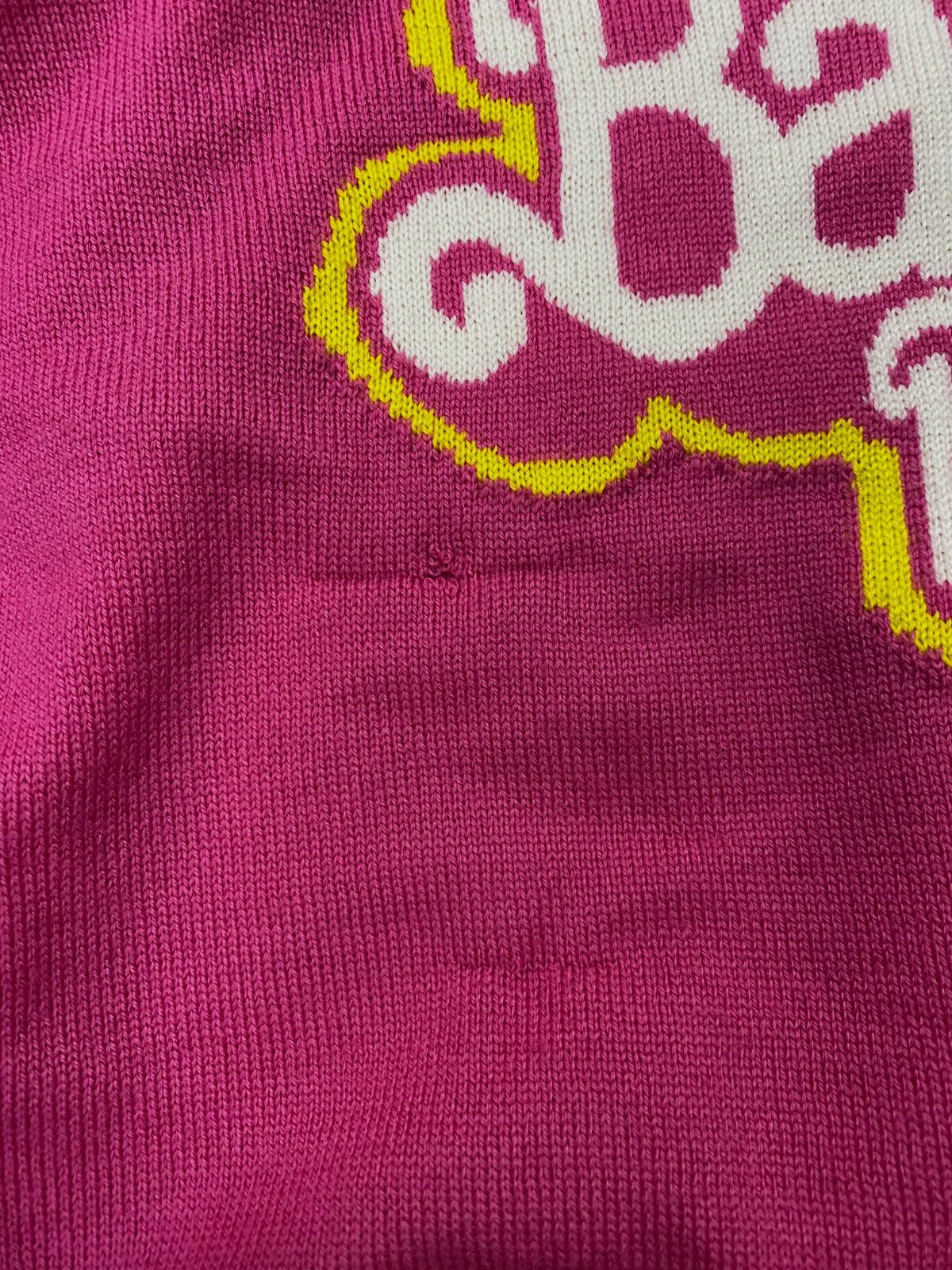 Balmain x Barbie Women's Pink Long Sleeve Cropped Logo Sweater Size 40 ...