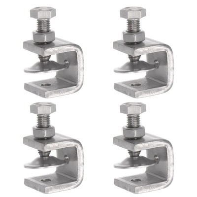 4 Pcs Silver U Clamps Stainless Steel Tiger Clips C Clamps Metal ...