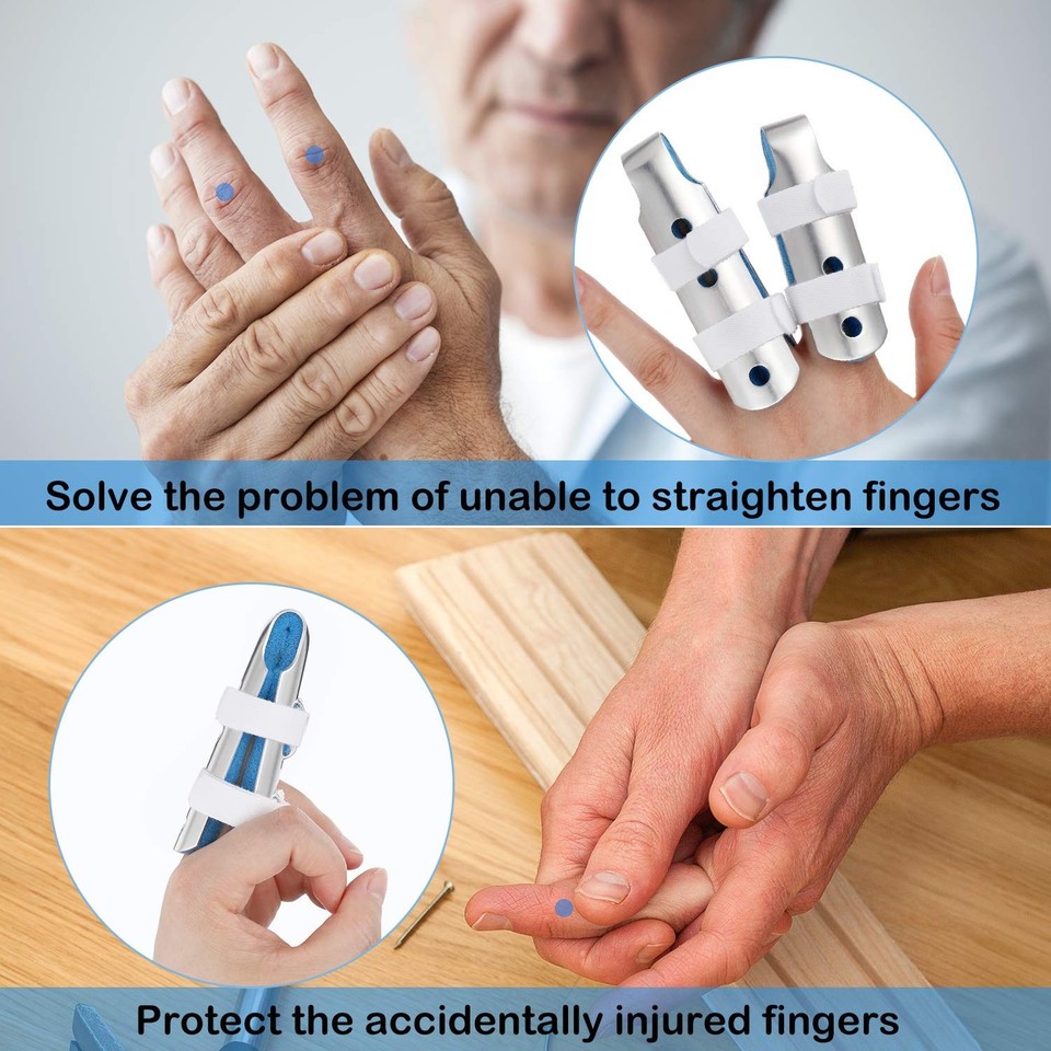 Finger Splints Metal Padded Support 10 Pcs Assortment Blue for Broken ...