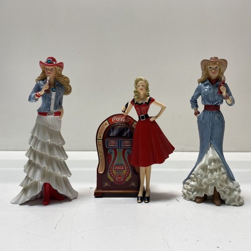 Coca Cola Figurines. Set 3 Timeless Refreshment Collection -Resin ...