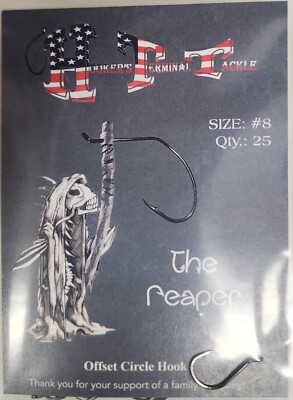 NEW HTT Reaper Offset OCTOPUS CIRCLE HOOKS BLACK NICKEL Catfish/Striper ...