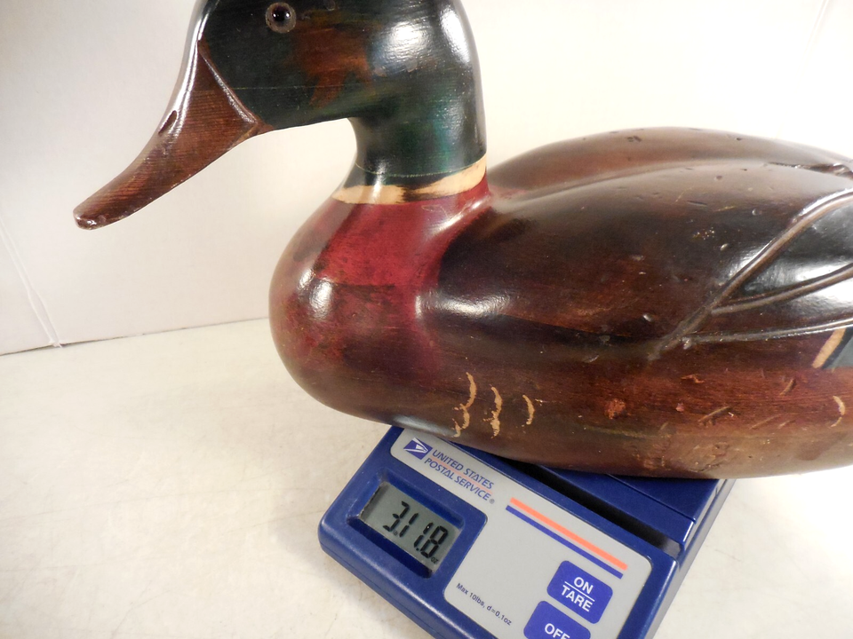 Tom Taber Hersey Kyle Jr. "80" Mallard Duck 18" Decoy Natural Knotted ...