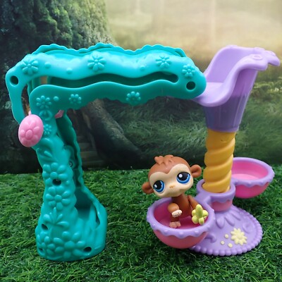 Littlest Pet Shop LPS # 2 Monkey Twirl Around Treehouse Push N’ Play ...