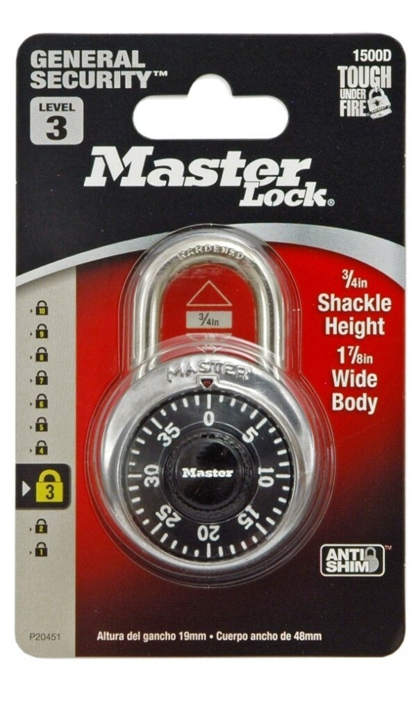 *NEW* MASTER LOCK Padlock 1500D Preset Combination Lock 1-7/8" FREE ...