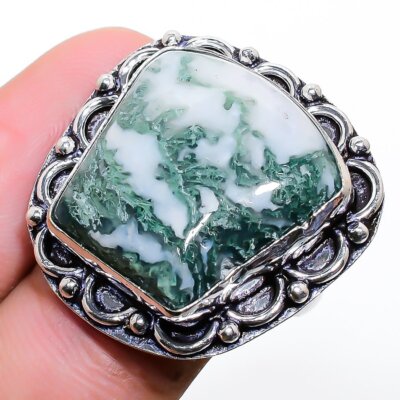 Tree Agate Gemstone 925 Silver Jewelry Ring 7 | eBay Australia