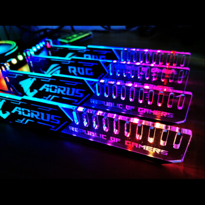 RGB Graphics Card Bracket GPU Stand LED Sync Lights Acrylic Fix Video ...