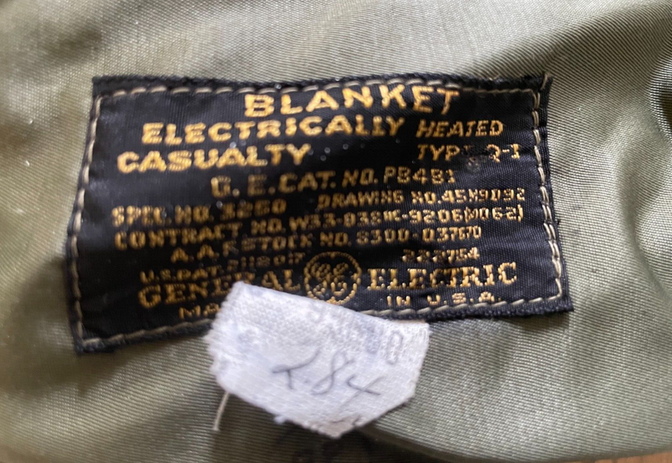 ORIGINAL WW2 US ARMY AIR FORCE TYPE Q1 ELECTRIC HEATED CASUALTY BLANKET ...