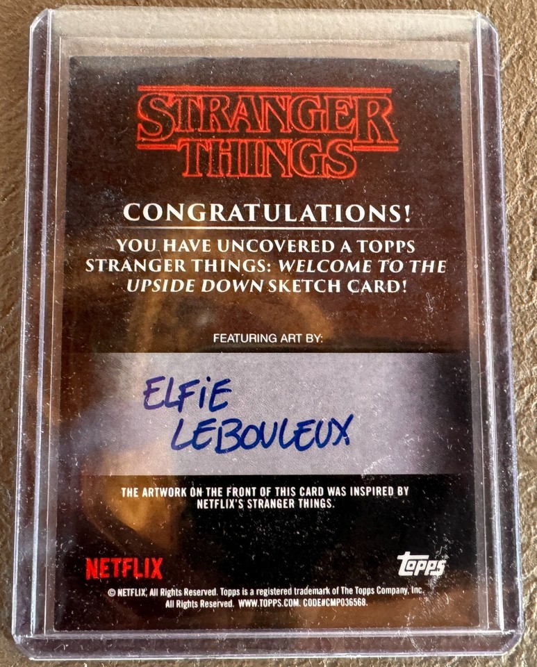 2019 Topps Stranger Things Upside Down Sketch Max Mayfield Elfie ...