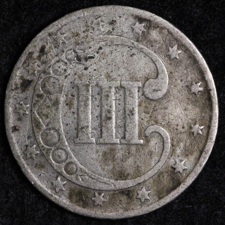 1851 Three 3 Cent Silver Piece CHOICE GOOD E628 QRNT | eBay