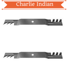2 Pack Mulching Blades Fits John Deere 42" AM137328, AM141033 & GX22151 ...