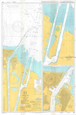 240 Mediterranean Sea Egypt Approaches Port Said Chart Map Marine Wall ...