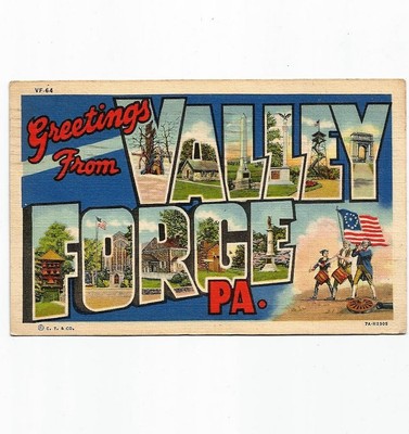 Greetings From Valley Forge Pennsylvania Large Letters Vintage Teich ...