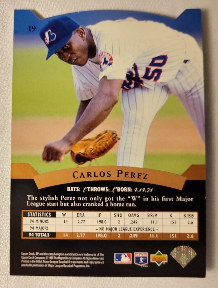 1995 Upper Deck SP Silver Die-Cut Carlos Perez Baseball Rookie Card - Expos | eBay