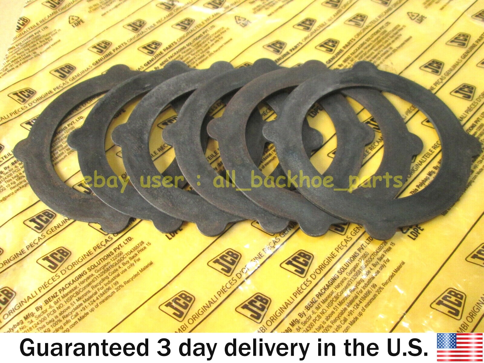 JCB BACKHOE - GENUINE JCB COUNTER PLATE, SET OF 6 PCS. (PART NO. 450/ ...