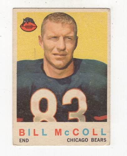 1959 TOPPS FOOTBALL BILL McCOLL CHICAGO BEARS #151 | eBay
