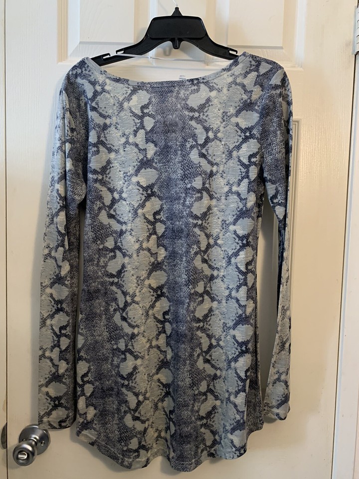 Cotton On Blue Snake Skin Top Blouse Size Large NWT | eBay