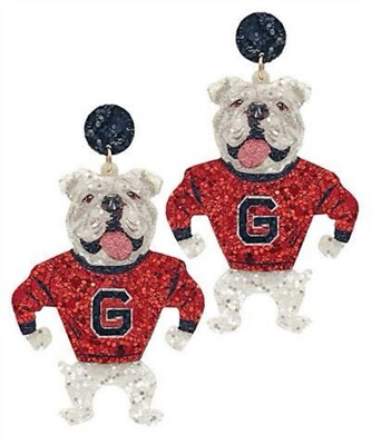 NEW UGA Georgia Bulldogs Gameday Glitter Statement Earrings | eBay