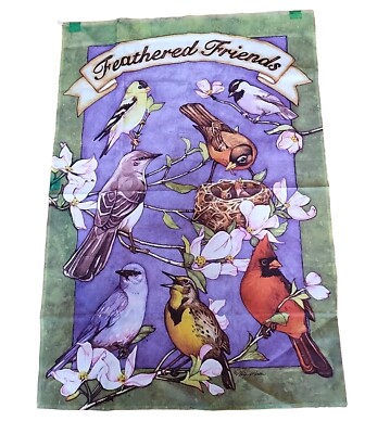 Large 28" x 40" Feathered Friends Birds Nest Herb Garden Art Flag M.J ...