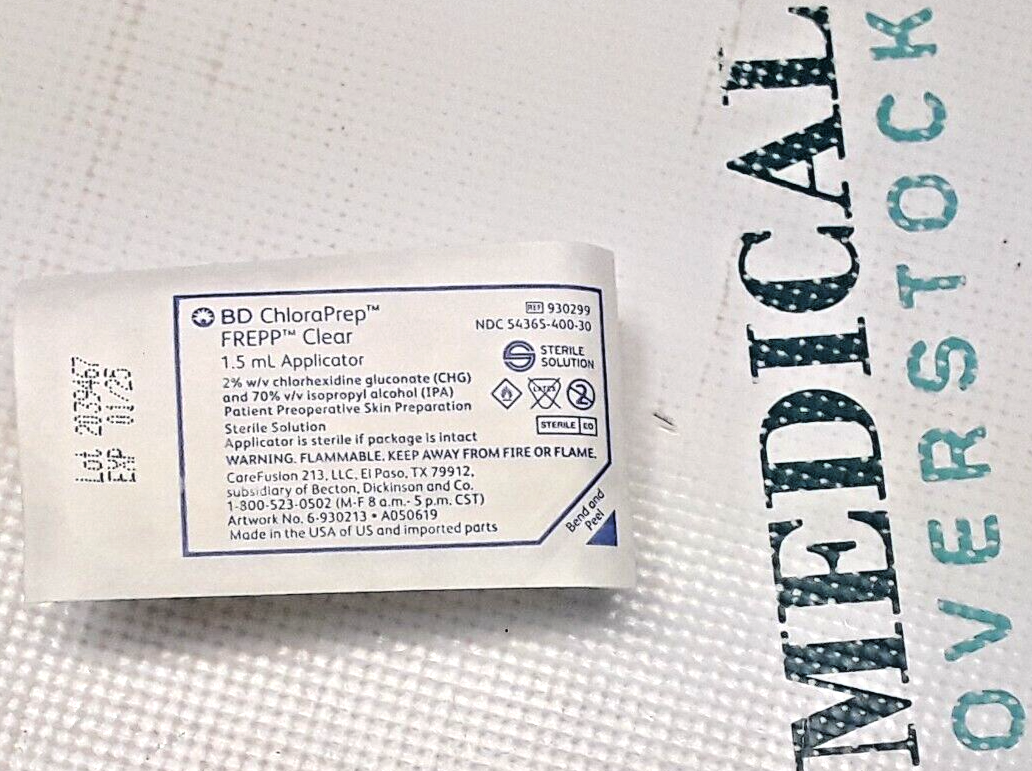 930299 - BD - CHLORAPREP FREPP CLEAR - 1.5mL APPLICATORS - BOX OF 20 ...