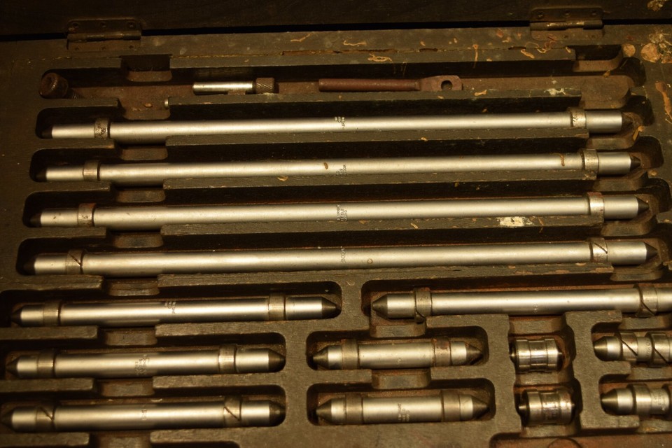 Vintage Moore & Wright End Measuring Rod & Inside Micrometer Boxed Set ...