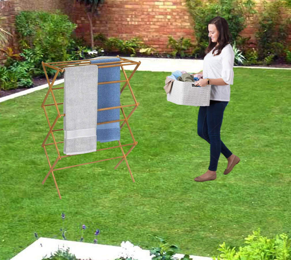 Classic Vintage Traditional BAMBOO WOOD Folding Clothes Airer Horse 2,3 ...