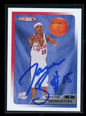 2005-06 Topps Total JAMES SINGLETON Signed Card autograph AUTO CLIPPERS ...