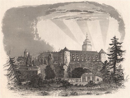 Schloss Königsberg (Kaliningrad). Russland 1835 altes antikes Druckbild ...