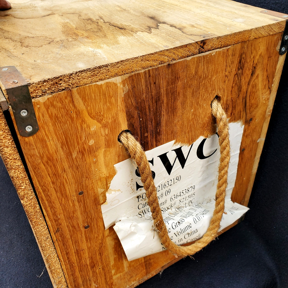 Wenzel 1887 Cast Iron Cookware Wood Storage Box Only - Crate Rustic ...