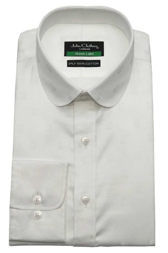 Mens Theatre Costume Retro Peter Pan Penny Round Collar White Dobby ...