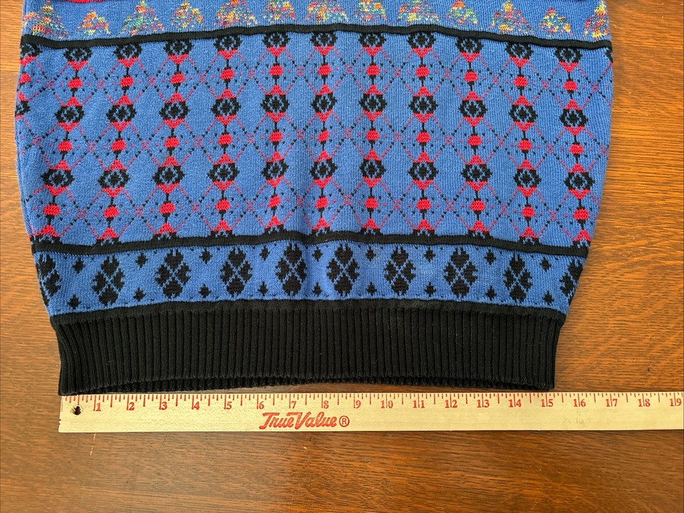 Vintage Canadian Mercerized Cotton Sweater Coogi-Style Geometric Knit ...