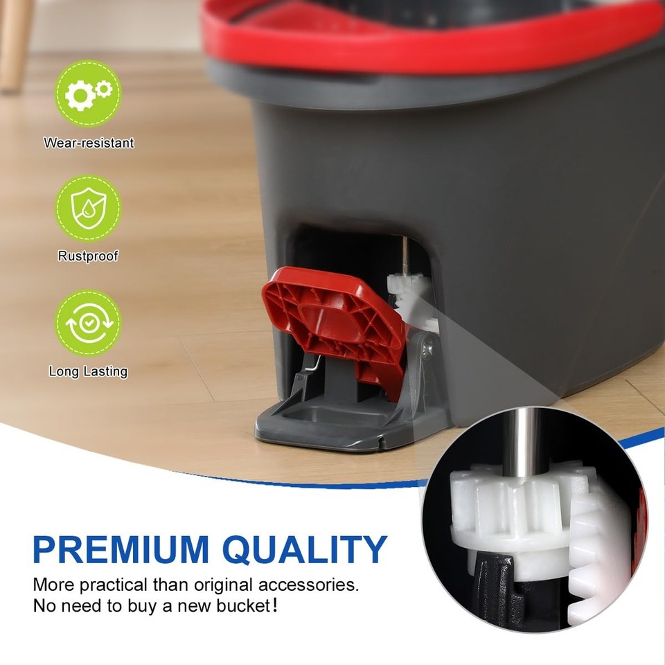 LANMU 2 PCS Spin Mop Replacement One Way Clutch, Pedal Broom White ...