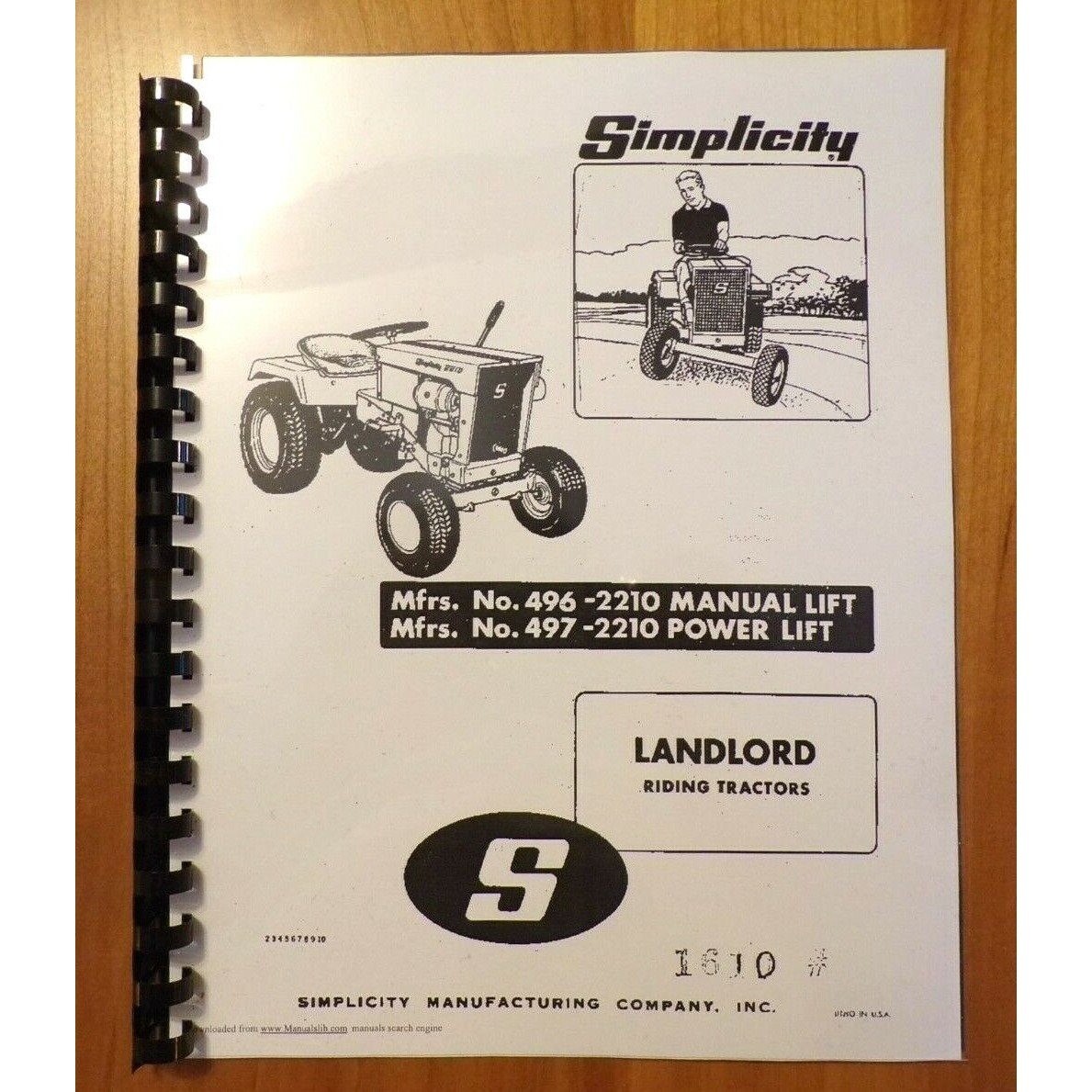 Simplicity Landlord manual 496-2210 , 497-2210 40 pages Gloss covers ...